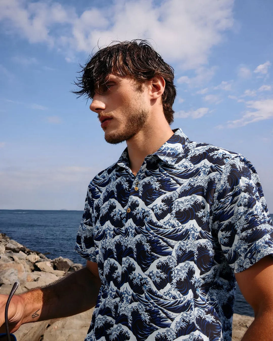 Porous Woven Texture Short Sleeve Shirt – OROMEN